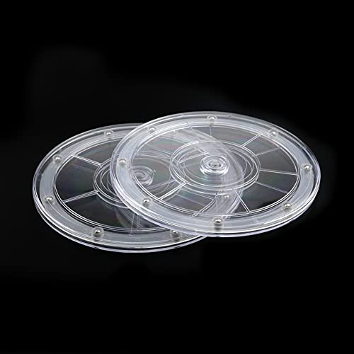 Coshar 2Pcs Lazy Susan Turntable with Acrylic 7.9" Organizers for Kitchen 200MM Food Storage Turntable Bearings Hardware for Cabinets Pantry Decorating Table Cake, Transparent