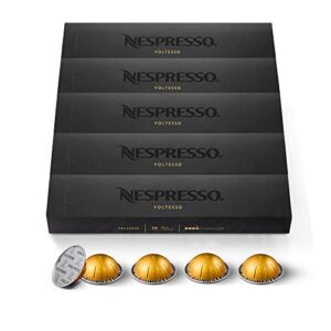 nespresso capsules vertuoline, voltesso , mild roast espresso coffee, 50 count coffee pods, brews, 10 count (pack of 5), (vertuoline only)