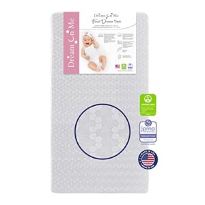 dream on me honeycomb orthopedic firm fiber standard baby crib mattress | greenguard gold certified | 10 year warranty | 5” fiber core optimum support | infant and toddler mattress | waterproof cover