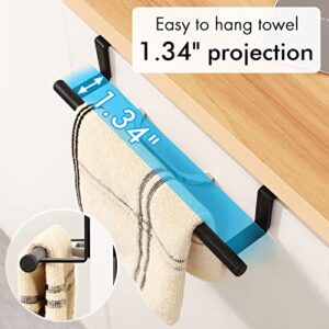 KES Over The Cabinet Door Organizer with Towel Bar, Cutting Board Organizer Cabinet Door, Cutting Board Holder with Towel Holder Matte Black, KUR521-BK