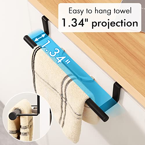 KES Over The Cabinet Door Organizer with Towel Bar, Cutting Board Organizer Cabinet Door, Cutting Board Holder with Towel Holder Matte Black, KUR521-BK