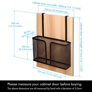 KES Over The Cabinet Door Organizer with Towel Bar, Cutting Board Organizer Cabinet Door, Cutting Board Holder with Towel Holder Matte Black, KUR521-BK