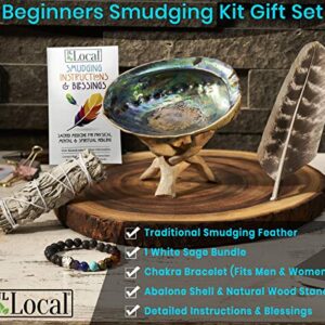 White Sage Smudging Kit Smudge Stick Gift Kit + Instructions & Blessings (Beginner's Kit)