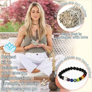 White Sage Smudging Kit Smudge Stick Gift Kit + Instructions & Blessings (Beginner's Kit)