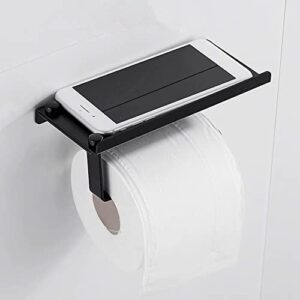 Bathroom Toilet Towel Paper Holder Phone Holder Wall Mount WC Rolhouder Paper Holder with Shelf Towel Rack Tissue Boxes Black