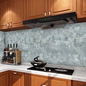 EBuyers Marble Paper for Kitchen, countertop Cover, Cabinet Paper, Shelf Liner Furniture Cover Made of PVC Easy to Remove Without Leaving Mark (11.8"x196", Sky Blue)