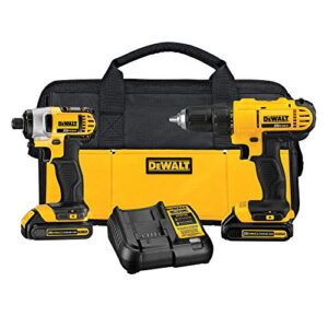 dewalt 20v max cordless drill and impact driver, power tool combo kit with 2 batteries and charger (dck240c2)