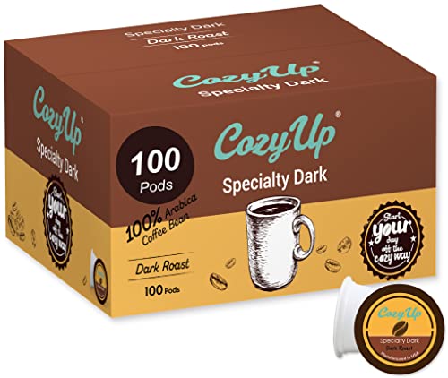 CozyUp Specialty Dark, Single-Serve Coffee Pods for Keurig K-Cup Brewers, Dark Roast Coffee, 100 Count