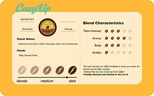 CozyUp Specialty Dark, Single-Serve Coffee Pods for Keurig K-Cup Brewers, Dark Roast Coffee, 100 Count