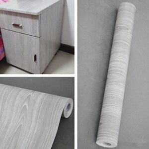 Amao Grey Wood Grain Paper Peel & Stick Wallpaper for Shelf Liner Counter Top Livingroom 17.7''x78.7''