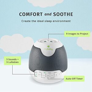 MyBaby, SoundSpa Lullaby - Sounds & Projection, Plays 6 Sounds & Lullabies, Image Projector Featuring Diverse Scenes, Auto-Off Timer Perfect for Naptime, Powered by an AC Adapter, by HoMedics