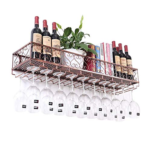 PIBM Stylish Simplicity Correction Fluid Mouse Wine Glass Rack Upside Down Wine Rack Bar Bar Wine Glass Rack Goblet Hanger Hanging Red Wine Glass Correction Fluid, Bronze , 80*25CM