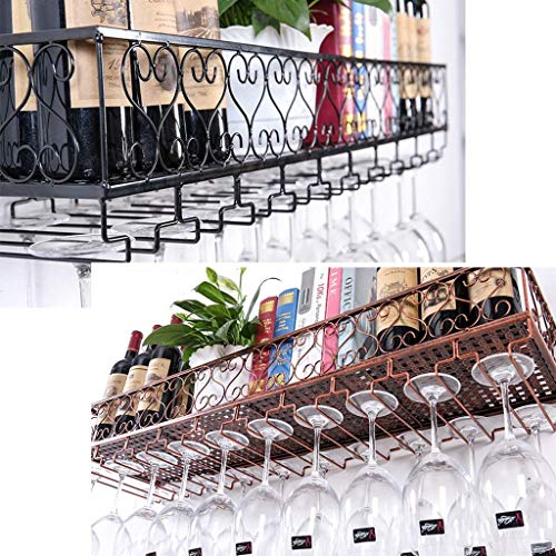 PIBM Stylish Simplicity Correction Fluid Mouse Wine Glass Rack Upside Down Wine Rack Bar Bar Wine Glass Rack Goblet Hanger Hanging Red Wine Glass Correction Fluid, Bronze , 80*25CM