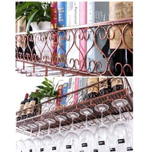 PIBM Stylish Simplicity Correction Fluid Mouse Wine Glass Rack Upside Down Wine Rack Bar Bar Wine Glass Rack Goblet Hanger Hanging Red Wine Glass Correction Fluid, Bronze , 80*25CM