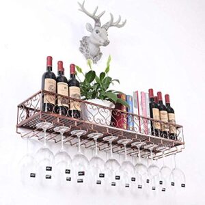 PIBM Stylish Simplicity Correction Fluid Mouse Wine Glass Rack Upside Down Wine Rack Bar Bar Wine Glass Rack Goblet Hanger Hanging Red Wine Glass Correction Fluid, Bronze , 80*25CM