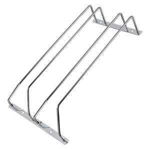 newthinking wine glass rack under cabinet, stainless steel stemware rack hanging stemware holder for cabinet kitchen bar (double row)