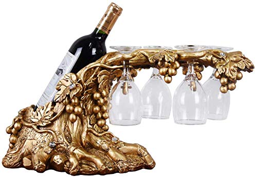 PIBM Stylish Simplicity Wine Racks Free Standing Grape Tree,Multifunctional Resin,Retro Home Furnishing Cup Frame Wine Bottle Holder,Home Decorations (50.5X18X23Cm)