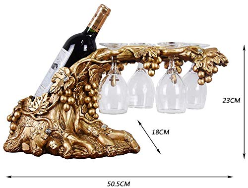 PIBM Stylish Simplicity Wine Racks Free Standing Grape Tree,Multifunctional Resin,Retro Home Furnishing Cup Frame Wine Bottle Holder,Home Decorations (50.5X18X23Cm)