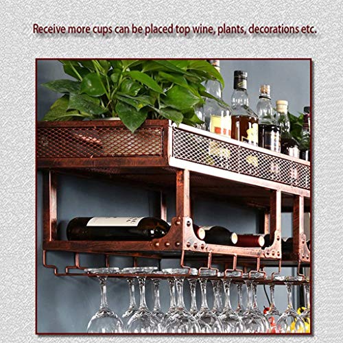 PIBM Stylish Simplicity Wine Shelf Wall-Mounted Wine Rack, Wrought Iron Wall Hanging Wine Rack Wine Rack, Bronze , 120CM