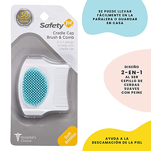 Safety 1st Cradle Cap Brush and Comb , White/Blue