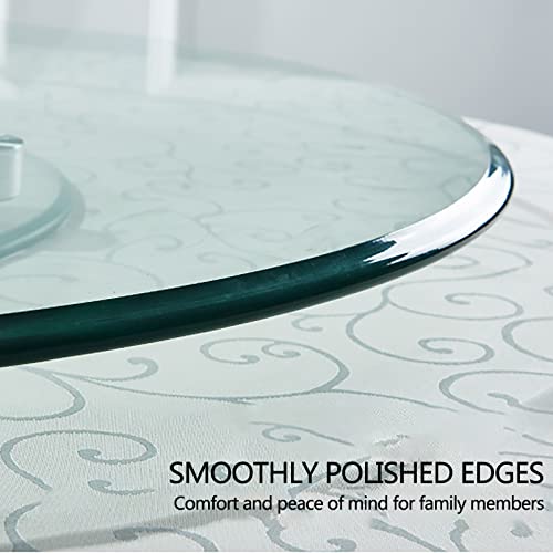 CIMOO Tempered Glass Lazy Susan Turntable Dining Table Transparent Round Turntable Tabletop Rotating Serving Tray-60cm/23.6in