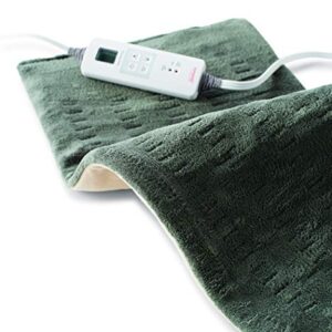 Sunbeam Heating Pad for Back, Neck, and Shoulder Pain Relief with Auto Shut Off and 6 Heat Settings, Extra Large 12 x 24", Green