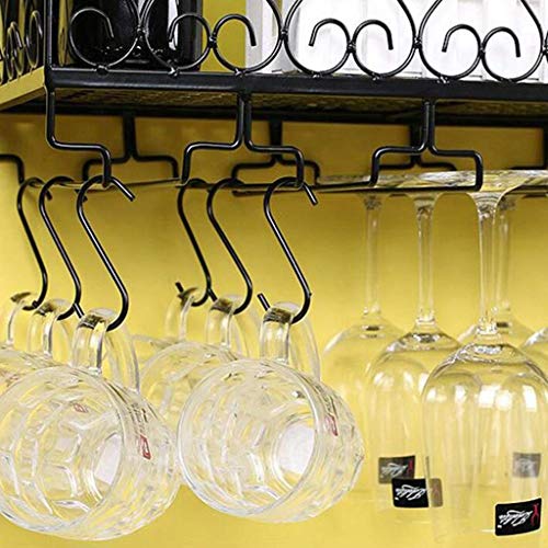 PIBM Stylish Simplicity Wine Rack Shelf Wine Rack with Adjustable Height, Ceiling Mounted Hanging Wine Bottle Holder, Metal Iron Wine Glass Holder, High Cup Holder Wine Rack Wall Hanging, Bronze ,