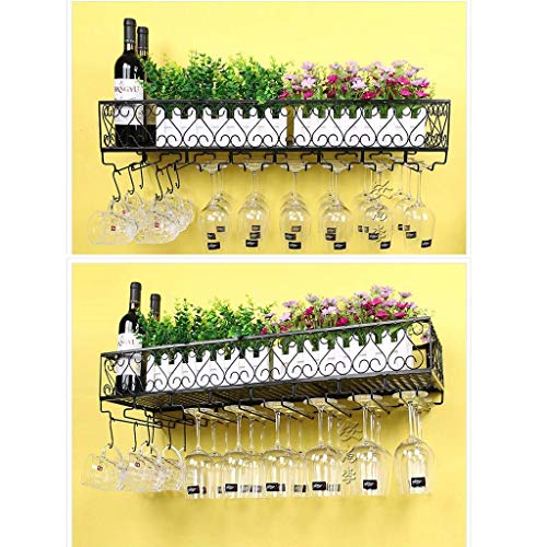 PIBM Stylish Simplicity Wine Rack Shelf Wine Rack with Adjustable Height, Ceiling Mounted Hanging Wine Bottle Holder, Metal Iron Wine Glass Holder, High Cup Holder Wine Rack Wall Hanging, Bronze ,