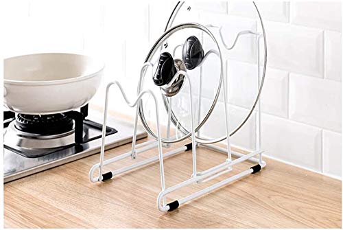 DRNKS Iron Rack Dish Rack Kitchen Pot lid Rack Storage Box Shelf Storage Pot lid Multi-Function Pot Holder Spoon Rack Foldable Suitable for Kitchen