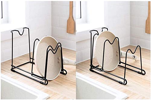 DRNKS Iron Rack Dish Rack Kitchen Pot lid Rack Storage Box Shelf Storage Pot lid Multi-Function Pot Holder Spoon Rack Foldable Suitable for Kitchen