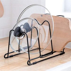 DRNKS Iron Rack Dish Rack Kitchen Pot lid Rack Storage Box Shelf Storage Pot lid Multi-Function Pot Holder Spoon Rack Foldable Suitable for Kitchen