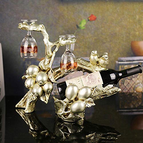 PIBM Stylish Simplicity Creative Business Gifts Resin Crafts European-Style Home Decoration Ornaments Blueberry Twigs Wine Rack Wholesale (40 * 25 * 35Cm) Beautiful and Elegant