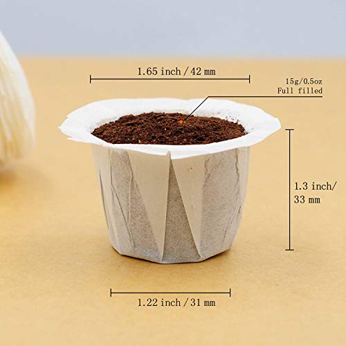 Disposable Coffee Filters, 100 Counts Coffee Filter Paper for Keurig Brewers Single Serve 1.0 and 2.0, Compatible with Reusable K Cup Filter, White