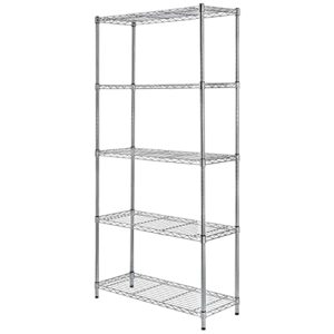 Amazon Basics 5-Shelf Adjustable, Heavy Duty Storage Shelving Unit (350 lbs loading capacity per shelf), Steel Organizer Wire Rack, Chrome (36L x 14W x 72H)