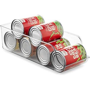 fcaylo 5 PACK Soda Can Organizer - Clear Plastic Storage Dispenser Bin for Refrigerator. Great Drink Holder for Kitchen Cabinets, Countertops, Pantry, Freezer and Fridge