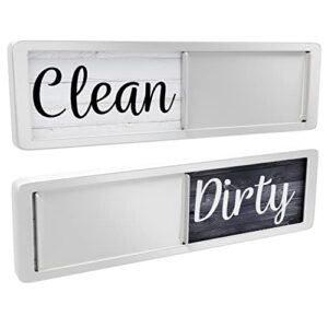 dishwasher magnet clean dirty sign, strong clean dirty magnet for dishwasher, universal dirty clean dishwasher magnet indicator for kitchen organization, slide rustic farmhouse black and white wood