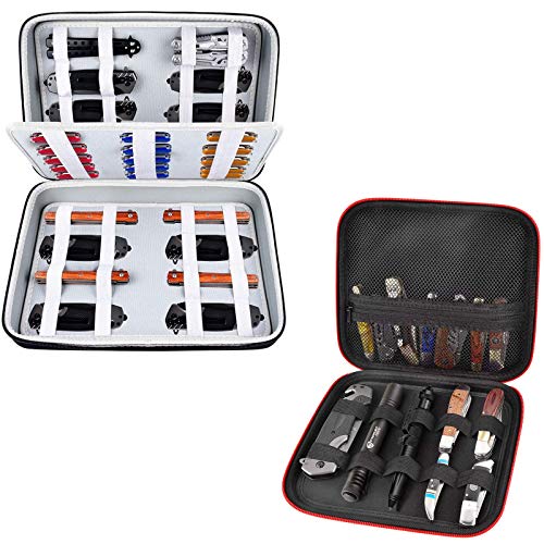 2 Pcs Knife Case for Pocket Knives, Displaying Storage Box and Carrying Organizer for Survival, Tactical, Outdoor, EDC Mini Knife