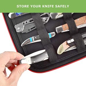 2 Pcs Knife Case for Pocket Knives, Displaying Storage Box and Carrying Organizer for Survival, Tactical, Outdoor, EDC Mini Knife