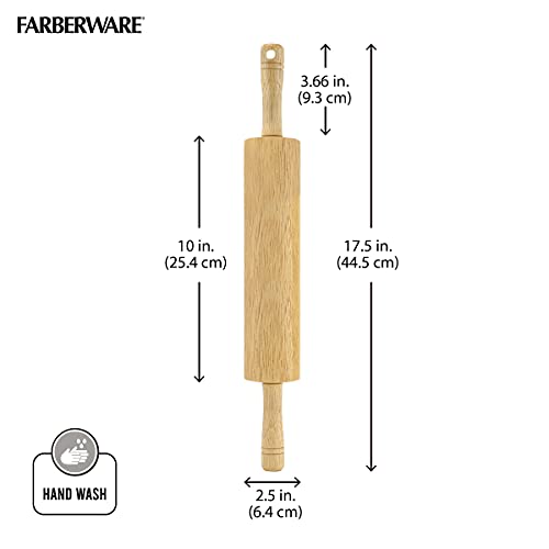 Farberware Classic Wood Rolling Pin, 17.75-Inch, Natural