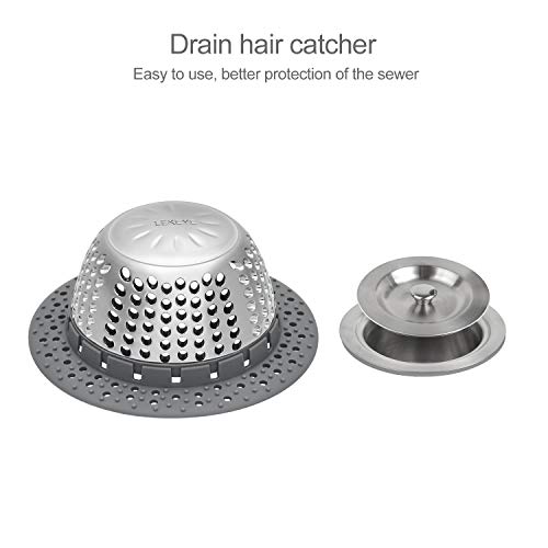 LEKEYE Drain Hair Catcher/Bathtub Drain Cover/Drain Protector for Pop-Up & Regular Drains(Patented Product)