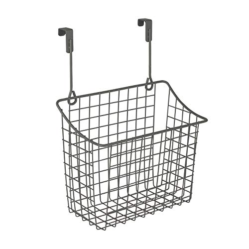 Spectrum Diversified Grid Storage Basket, Over The Cabinet Steel Wire, Sink Organization for Kitchen & Bathroom, Large, Industrial Gray