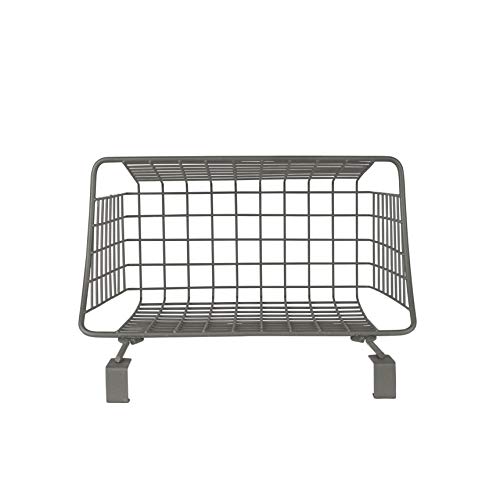 Spectrum Diversified Grid Storage Basket, Over The Cabinet Steel Wire, Sink Organization for Kitchen & Bathroom, Large, Industrial Gray