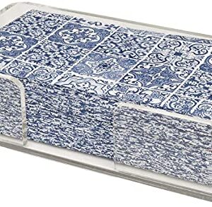 Guest Towel Holder Tray Bathroom Paper Hand Towels Caddy Basket Acrylic Holder Bathroom Accessories Clear Bathroom Storage and Organization or Dinner Napkin Holders 4.5" x 9" x 2.5 Made in USA