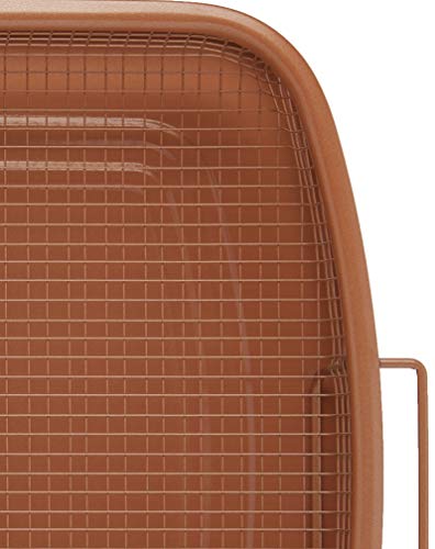 Gotham Steel Air Fryer Tray, Air Fry Basket for Oven, 2 Piece Nonstick Copper Crisper Tray, Air Fry for Convection Oven, Also Great for Baking & Crispy Foods, Dishwasher Safe – XXL 16.5” x 12.5”