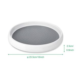 CYEAH 3 PCS Lazy Susan Turntable 10 Inch, Non-Skid Lining Kitchen Storage Turntable for Cabinet, Pantry, Refrigerator, Countertop, Gray