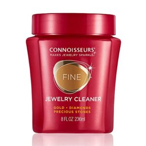 connoisseurs fine jewelry cleaner solution for gold, platinum, diamonds & precious gemstones, 8 ounce