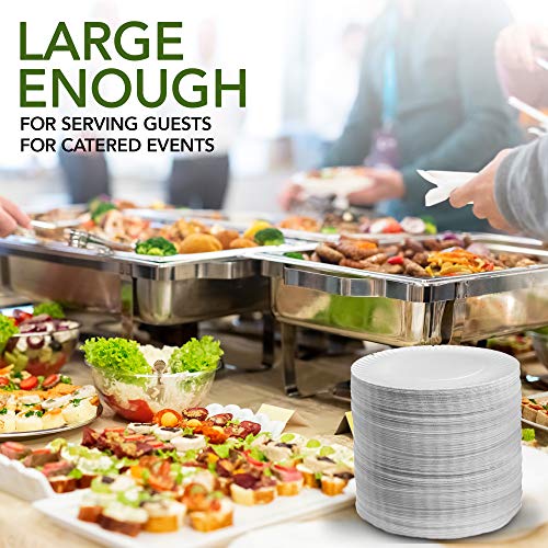 Stock Your Home 9-Inch Paper Plates Uncoated, Everyday Disposable Plates 9" Paper Plate Bulk, White, 500 Count