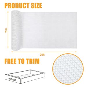 BAKHUK Grip Shelf Liner, Non-Adhesive 17 Inch x 25 Feet Cabinet Liner Durable Organization Liners for Kitchen Cabinets Drawers Cupboards Bathroom Storage Shelves (White)