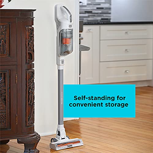 BLACK+DECKER POWERSERIES+ 20V MAX Cordless Stick Vacuum with LED Floor Lights, Lightweight, Multi-Surface (BHFEA520J) , White