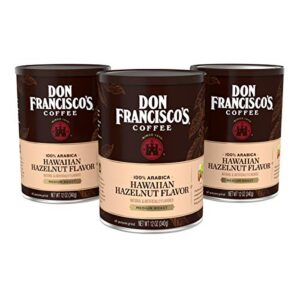 don francisco’s hawaiian hazelnut flavored ground coffee (3 x 12 oz cans)